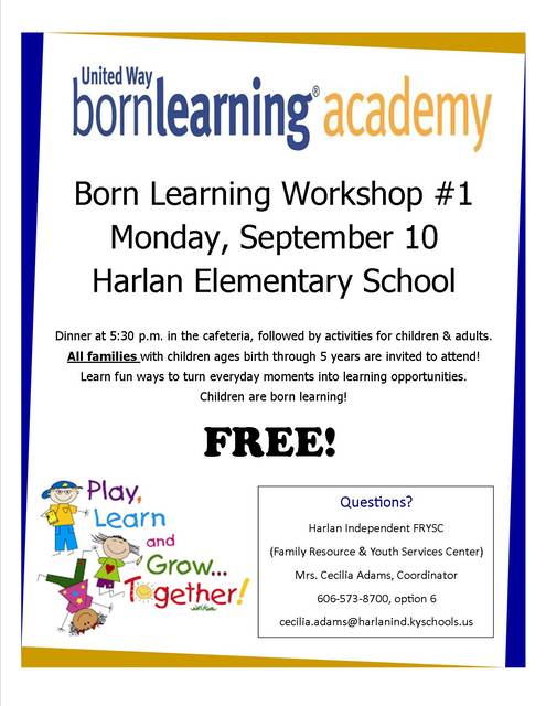 Born Learning Workshops | Harlan Enterprise