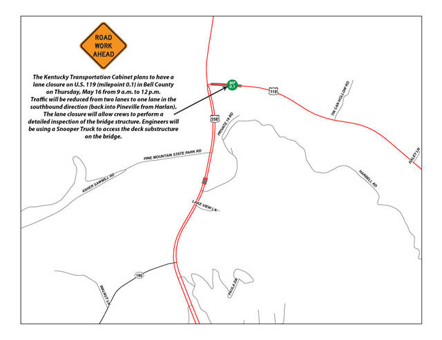 Lane closure set for Thursday on US 119 in Bell Co. | Harlan Enterprise