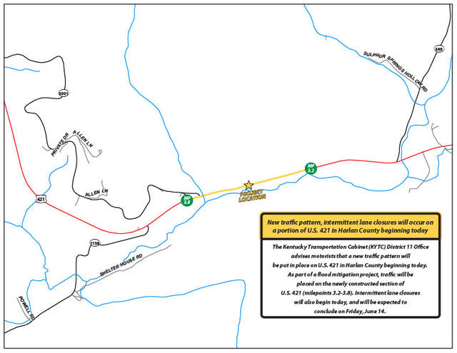 New traffic pattern, intermittent lane closures will occur on a portion ...